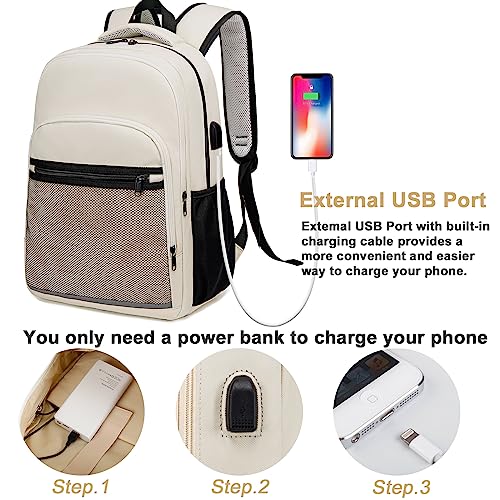 Bluboon Backpack for Women 15.6 Inch Laptop Bookbag College Backpack Girls Schoolbag Compartment Daypack for Business Travel with USB Charging Port