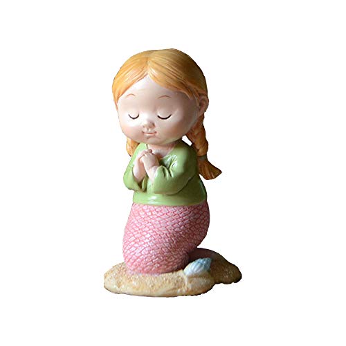 Gemmia Fairy Garden Mermaid Figurine- Praying Mermaid