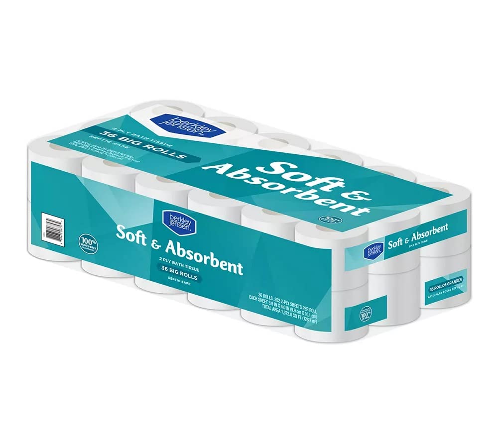 berkley jensen Big Roll 2-Ply Bath Tissue, 36 pk./352 Sheets, White, 25 inches L x 13 inches W x 7.85 inches H