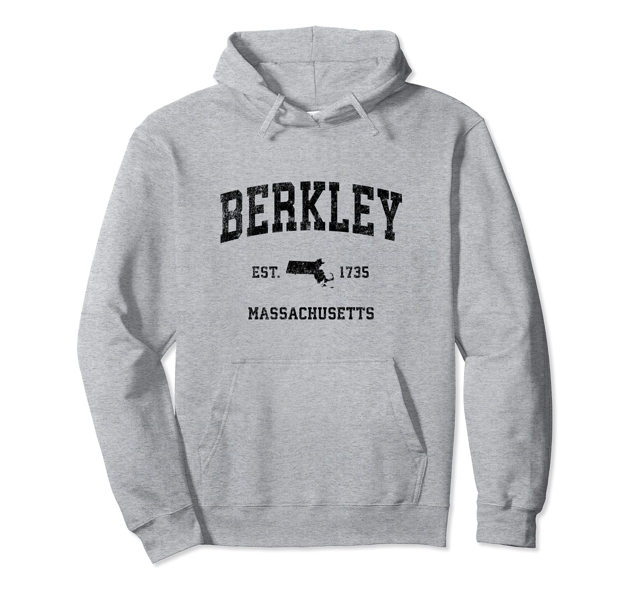 Berkley Massachusetts MA Vintage Sports Design Black Print Pullover Hoodie