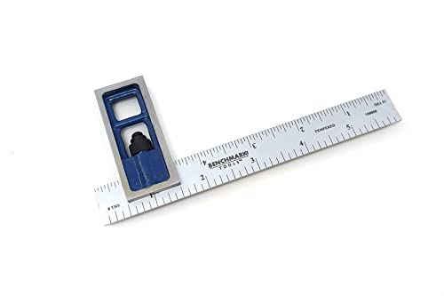 Benchmark Tools 106608 6” Woodworking Precision Double Square 1/8” and 1/16” Graduations Accurate to +/- 0.002 inch Over Length of Hardened Stainless Steel Blade