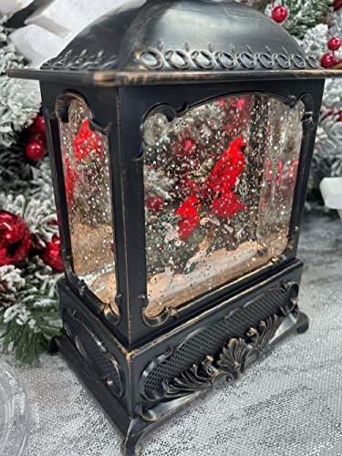 Cardinals Rectangular Snow Lantern
