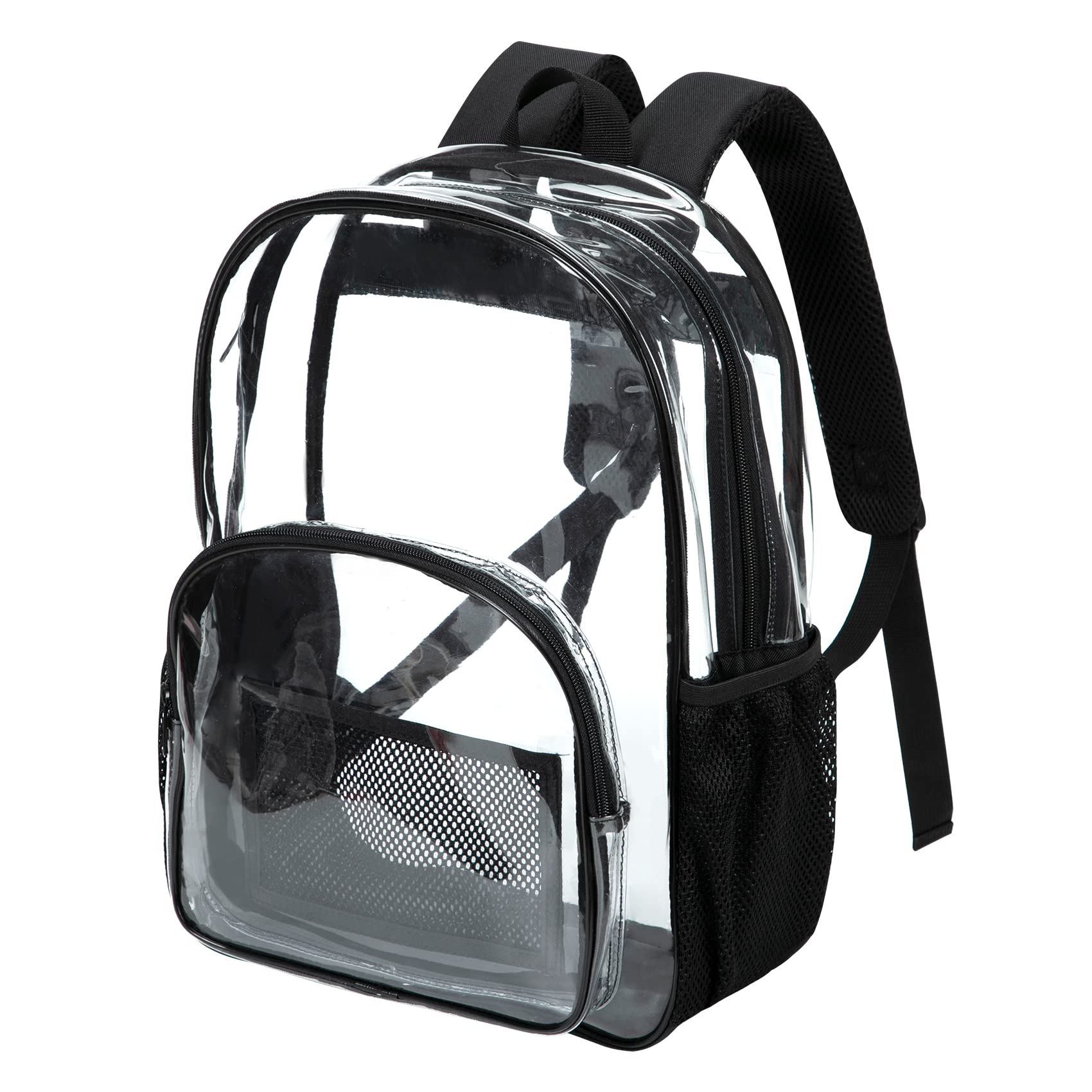 BORMELUN 2Pack Clear Bookbags See Through Backpack Heavy-duty Transparent Plastic Daypack Waterproof for Boys and Girls Concert Stadium approved 16.6x12.2x6 inches