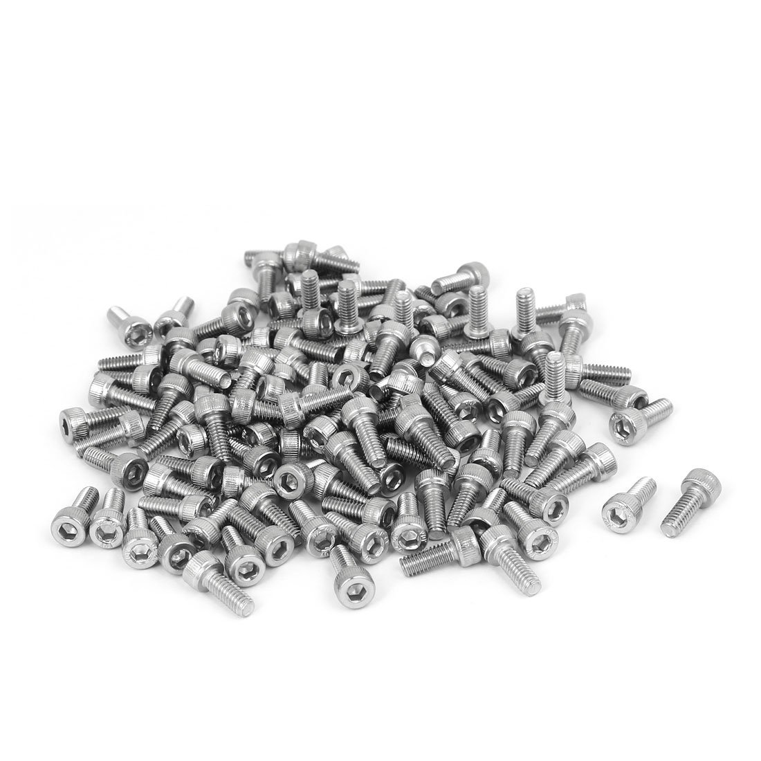 uxcell® M4x10mm Thread 304 Stainless Steel Hex Socket Head Cap Screw Bolt DIN912 120pcs