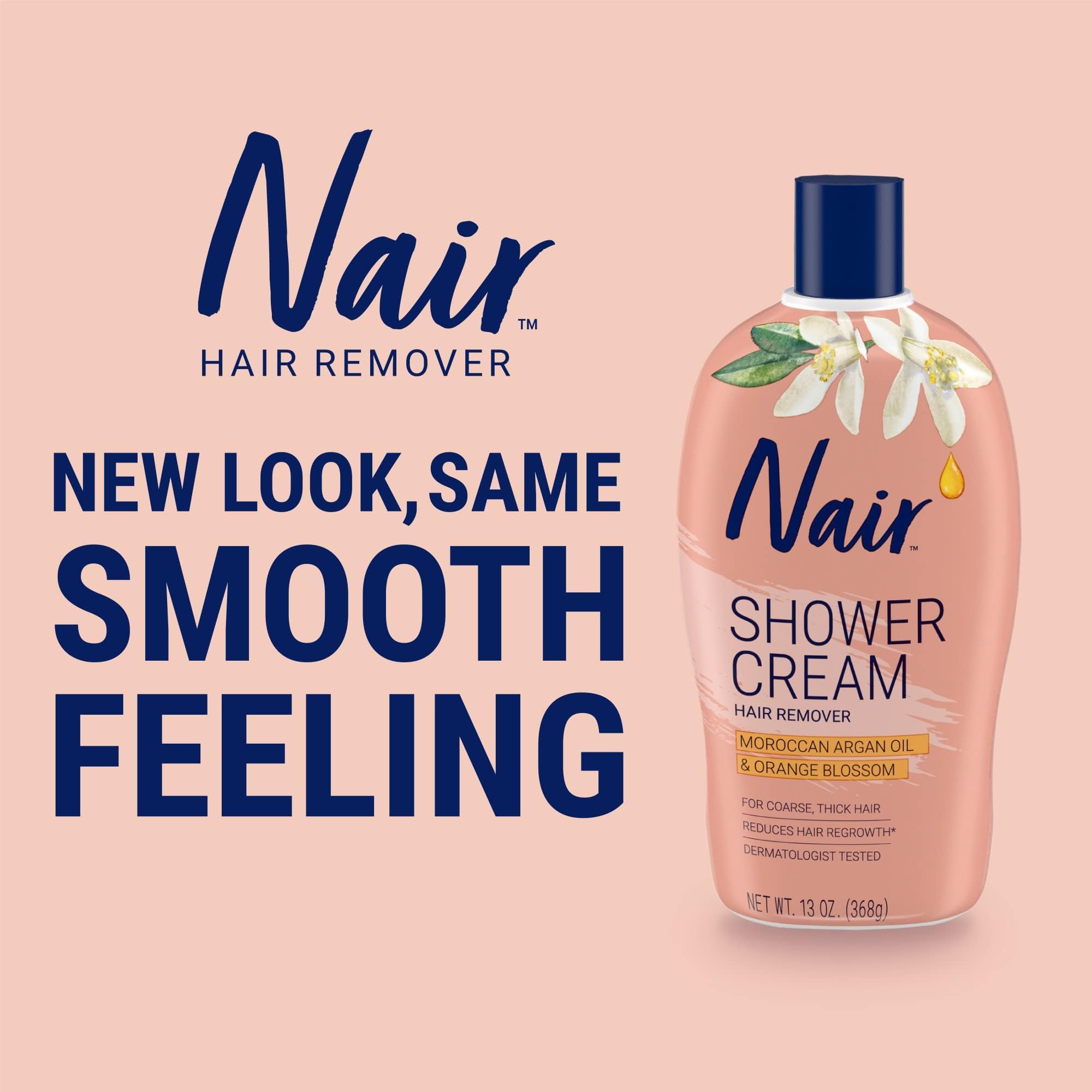 Nair Moroccan Argan Oil Shower Cream Hair Remover, 13.0 oz.