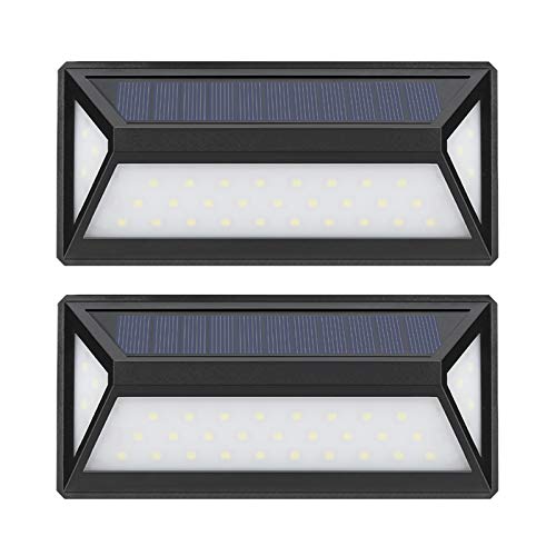 DUTUI Three-Sided Human Body Induction Waterproof Solar Wall Light×2, Home Courtyard Waterproof Solar Street Light, Home Courtyard, Garden Swimming Pool