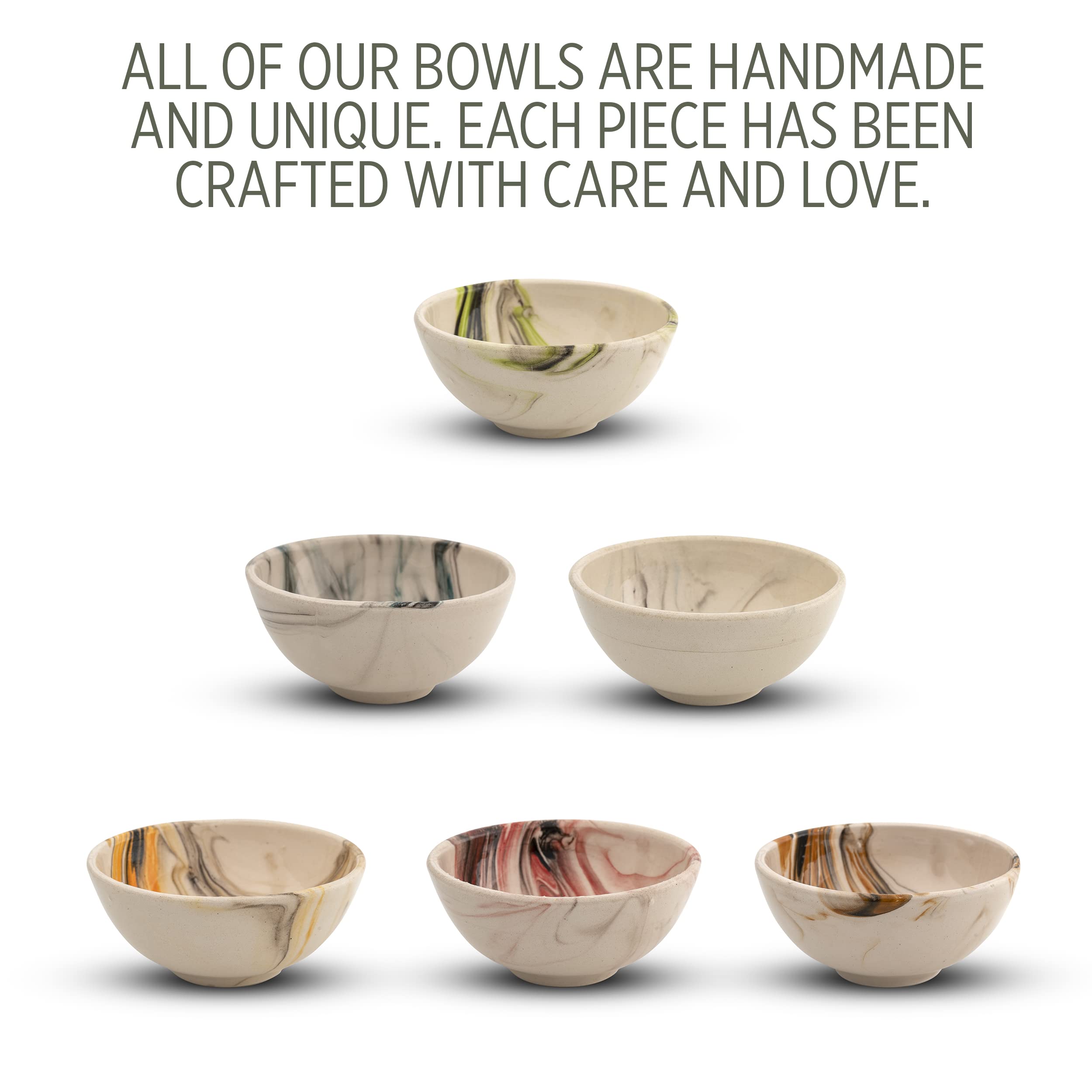 Bascuda® Small Ceramic Bowls Set of 6 with Gift Box - Snack Bowls for Tapas, Dessert, Nuts, Olive, Soy Sauce Dish, Dip - Colourful Decorative Moroccan Spanish Mexican - Decorative Bowl - 3.14 Inches