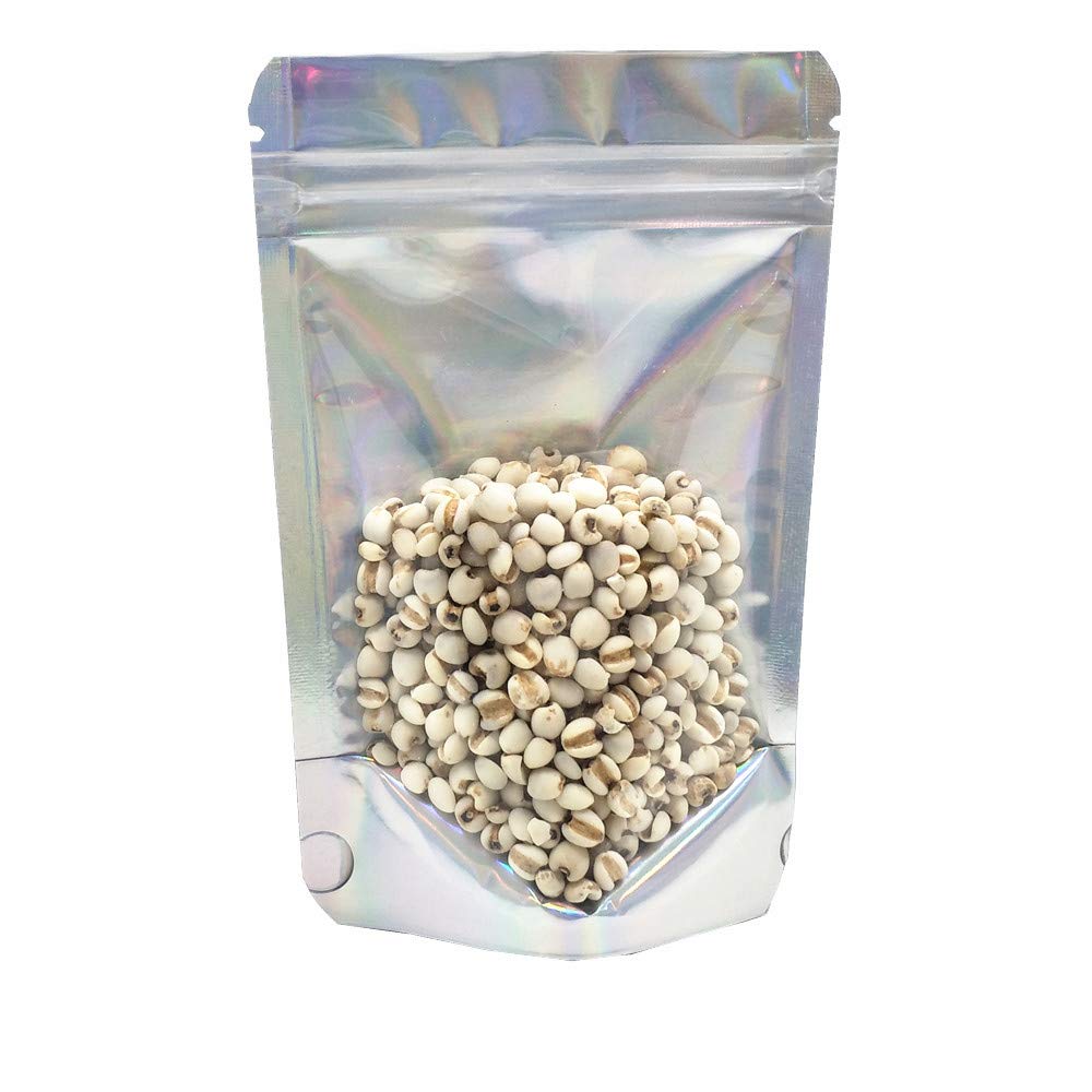 BAT Pack Resealable Stand Up Zipper Lock Bags Heat Seal Pouches Gusset Bottom Clear Foil Food Storage Packaging Bag (50, 3.3x5.1 inch)