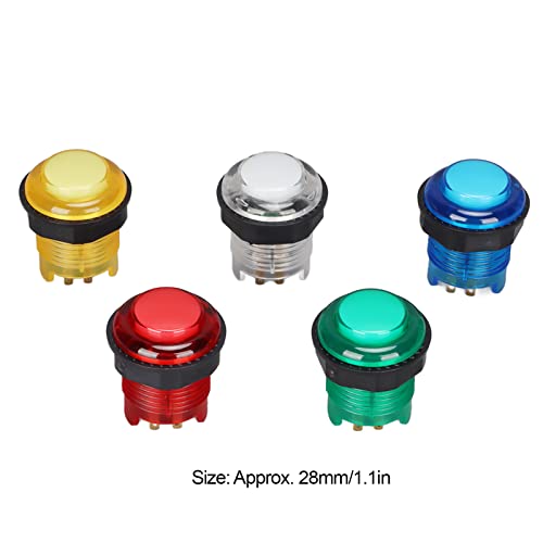 Arcade Game Button 5 Gold Plated Contacts 1.1 inch Round ABS Game Machine Button