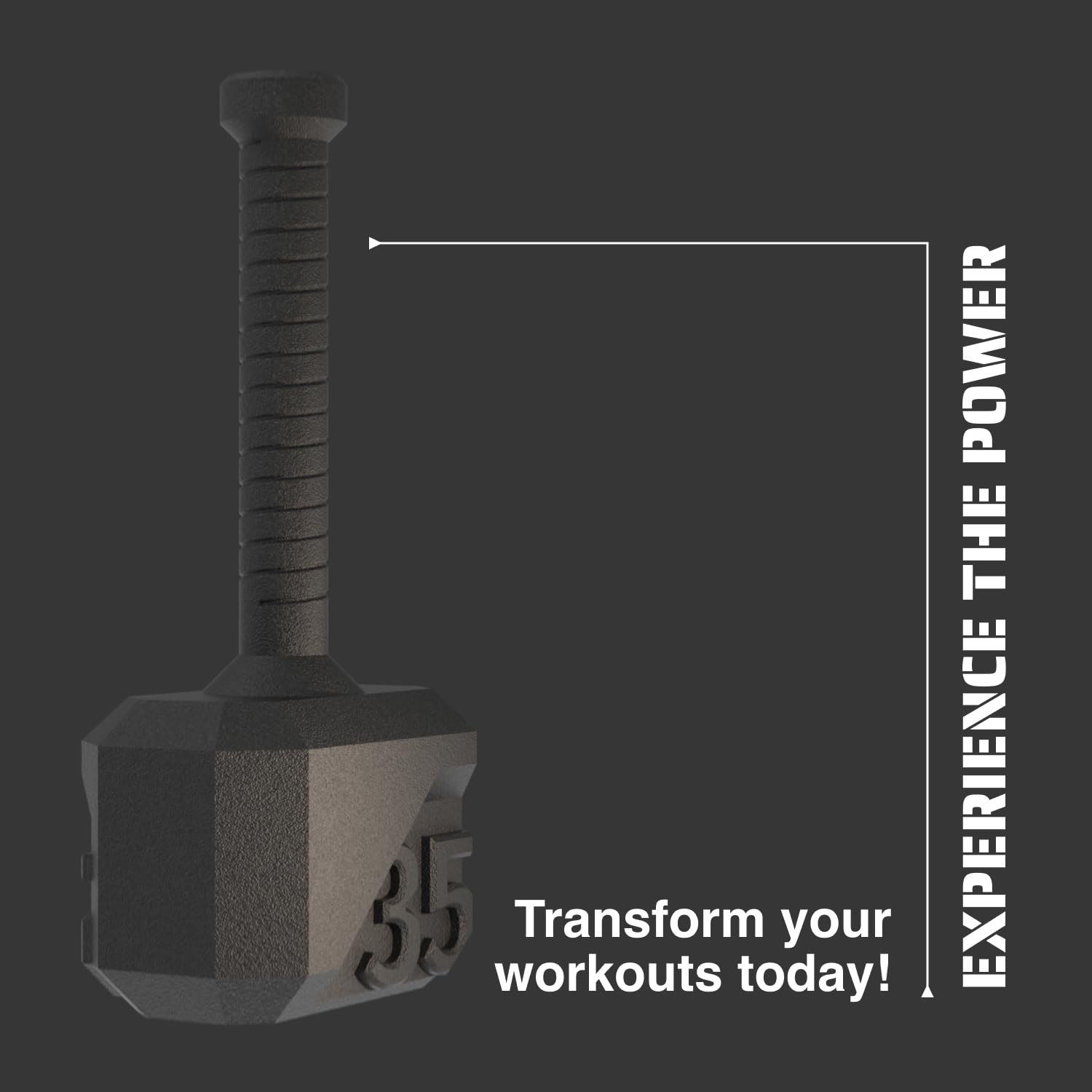 Tribe WOD Hammer Kettlebell 35LB | Thor Hammer 16kg for Cardio Training | Hand weights & workout Home Gym Equipment sets for Women & Men (15-70lb) | Stormbreaker Shake weight