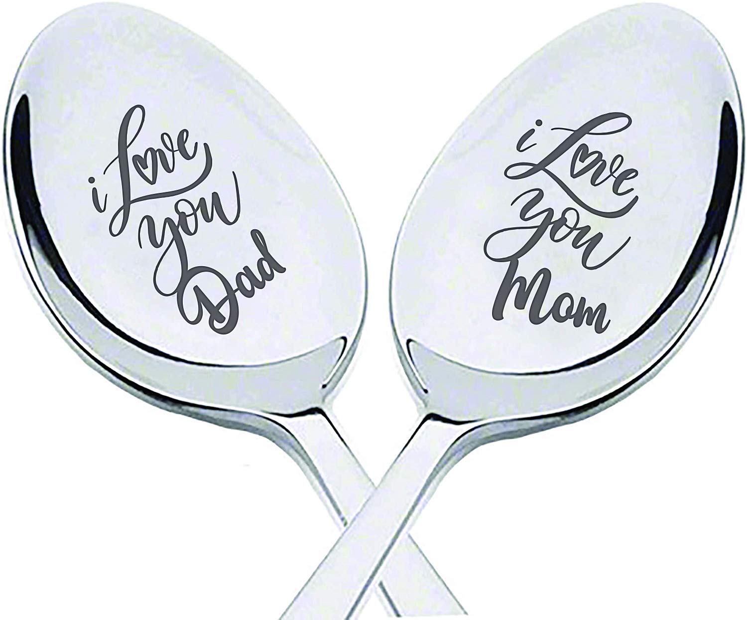 Best parents gifts | I love you mom/dad engraved spoon | Christmas gift for dad | Gift for thanksgiving/birthday/Anniversary from daughter son | Personalized mother's day father's day gift
