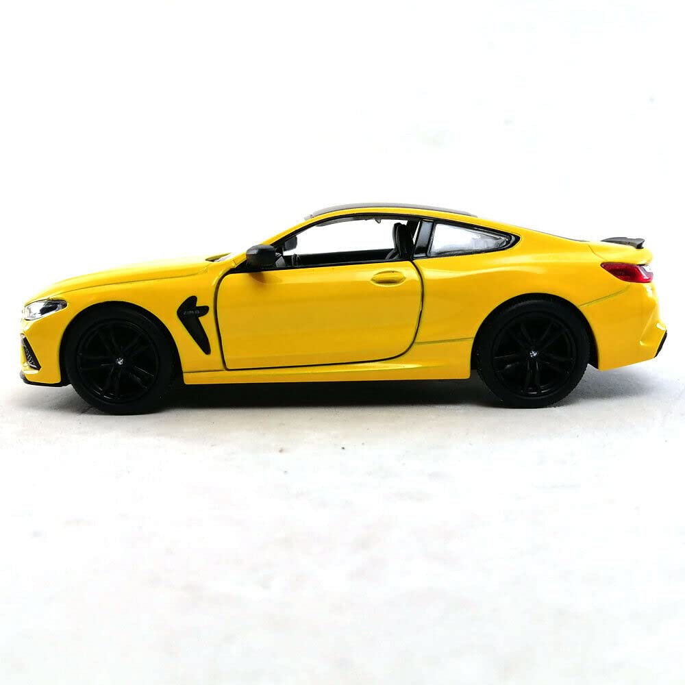 KiNSMART BMW M8 Competition Coupe Yellow 5" 1:36 Scale Die Cast Metal Model Toy Car w/Pullback Action