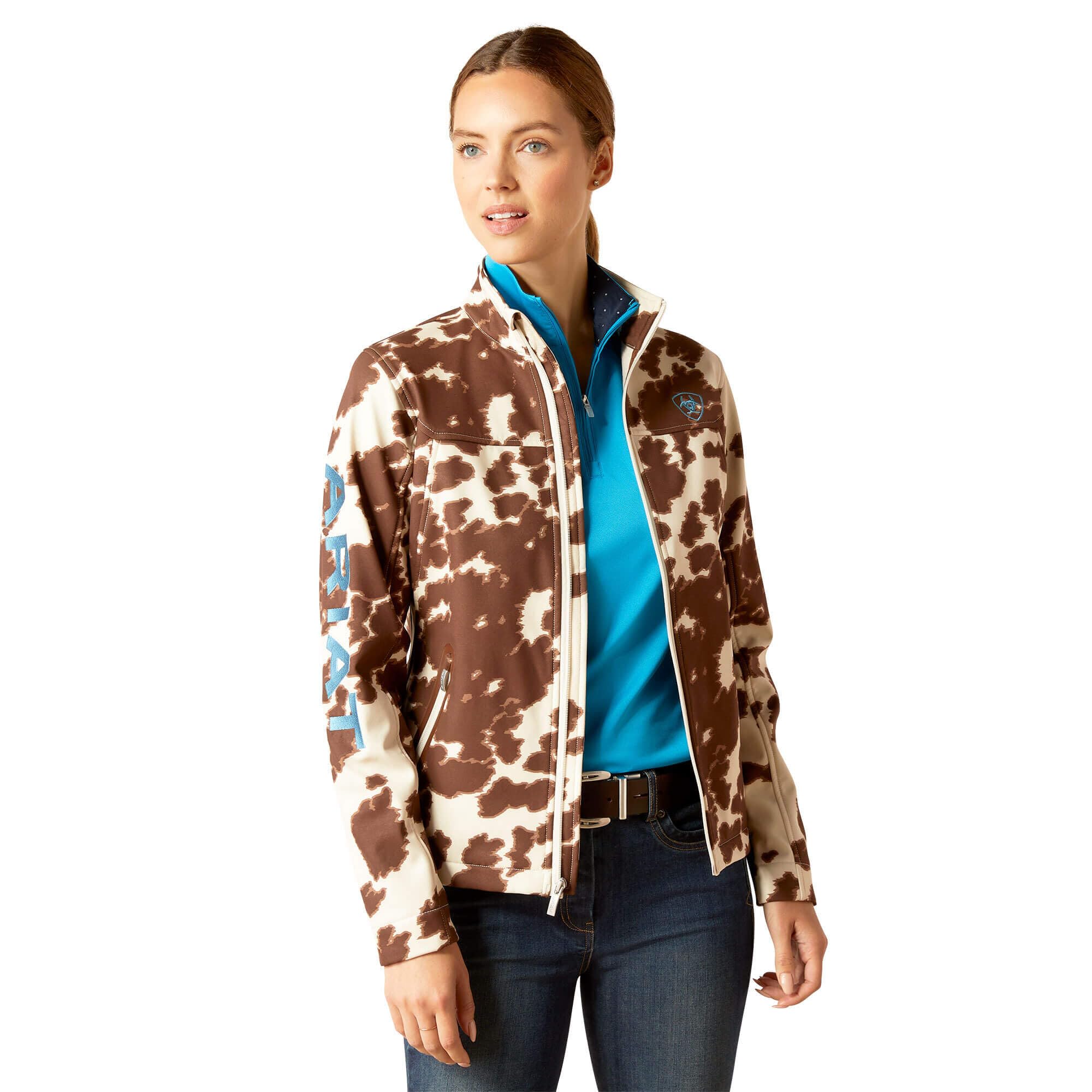 Ariat Women's Plus Size New Team Softshell Print Jacket, Pony