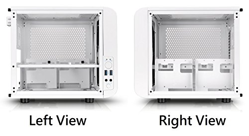 Thermaltake Core V1 Snow Edition SPCC Mini ITX Cube Computer Chassis CA-1B8-00S6WN-01, White
