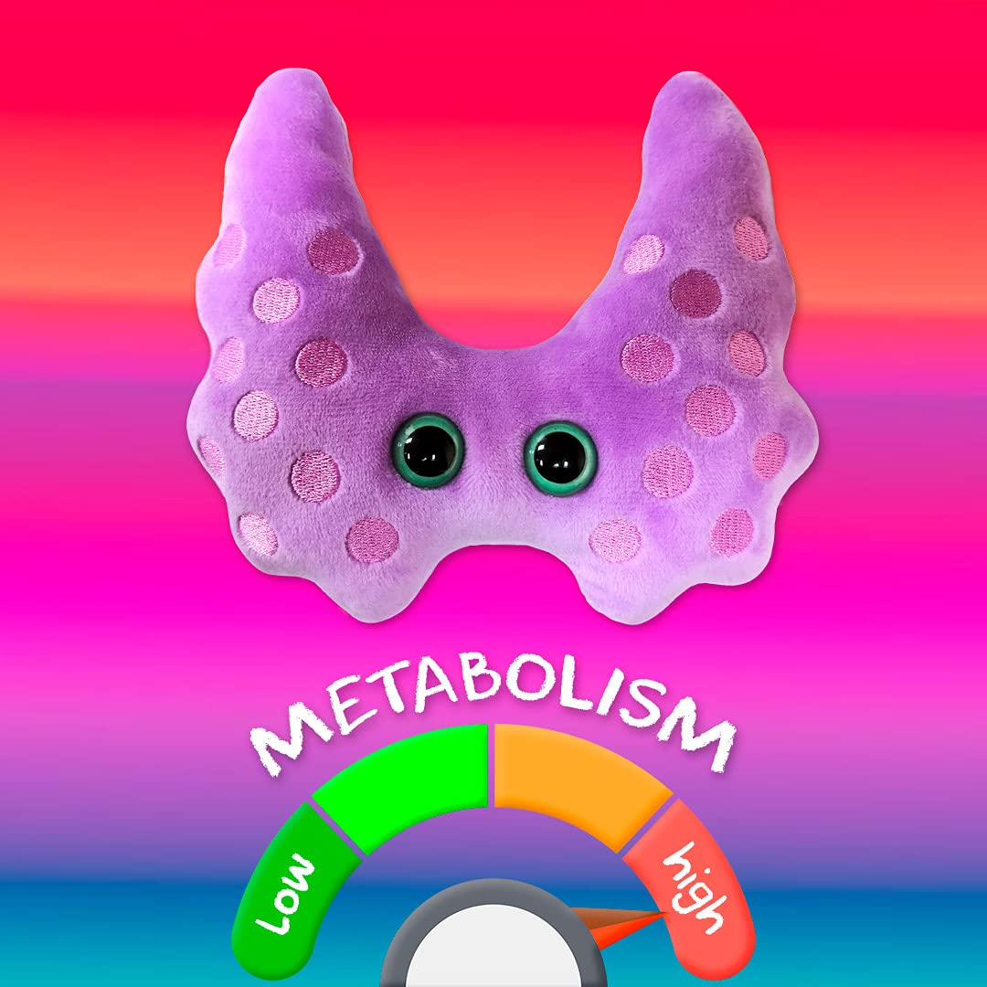 GIANTmicrobes Thyroid Plush, Thyroid Stuffed Animal, Thyroid Surgery Recovery Gifts, Lupus Gifts, Thyroid Cancer Awareness, Endocrinologist Gift, Endocrinology Gift, Thyroidectomy, Hypothyroid Gift