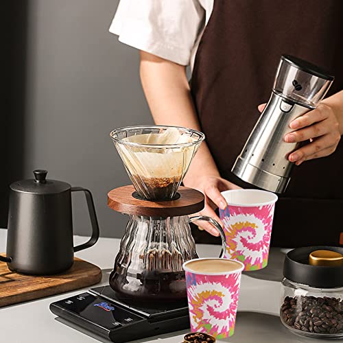 Clawsoff [300 Pack 8 oz Disposable Paper Cups, Hot/Cold Beverage Paper Drinking Cups, Paper Coffee Cups, Tie-dye Paper Hot Coffee Cups for Party, Picnic, Travel, and Events.