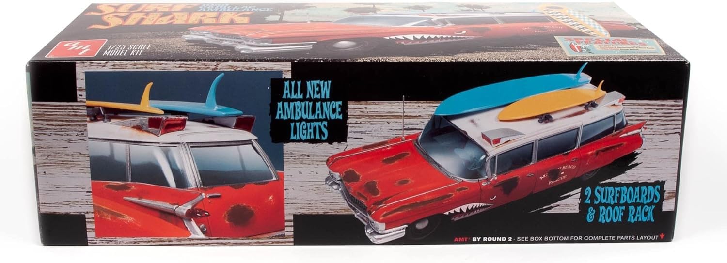 AMT Cadillac Ambulance 1959 1:25 Scale Model Kit, Factory Color