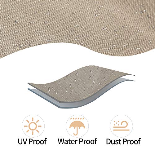 BALI OUTDOORS 32 Inch Fire Pit Round Cover Column, Heavy Duty, Waterproof and Weather Resistant Oxford Fabric Cover, Brown