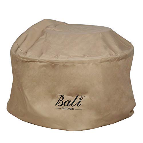 BALI OUTDOORS Round Fire Pit Covers Waterproof and Weather Resistant PVC Material, 33.07"D 21.26"H, Brown