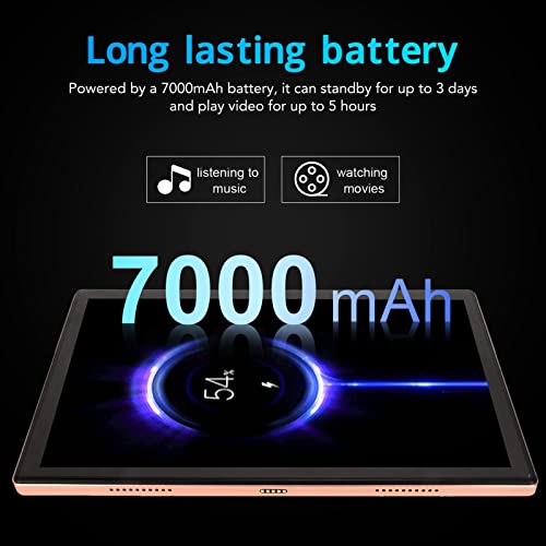 aqxreight Gaming Tablet Gold Color 10.1 Inch 7000mAh HD Tablet for Travel (U.S. regulations)