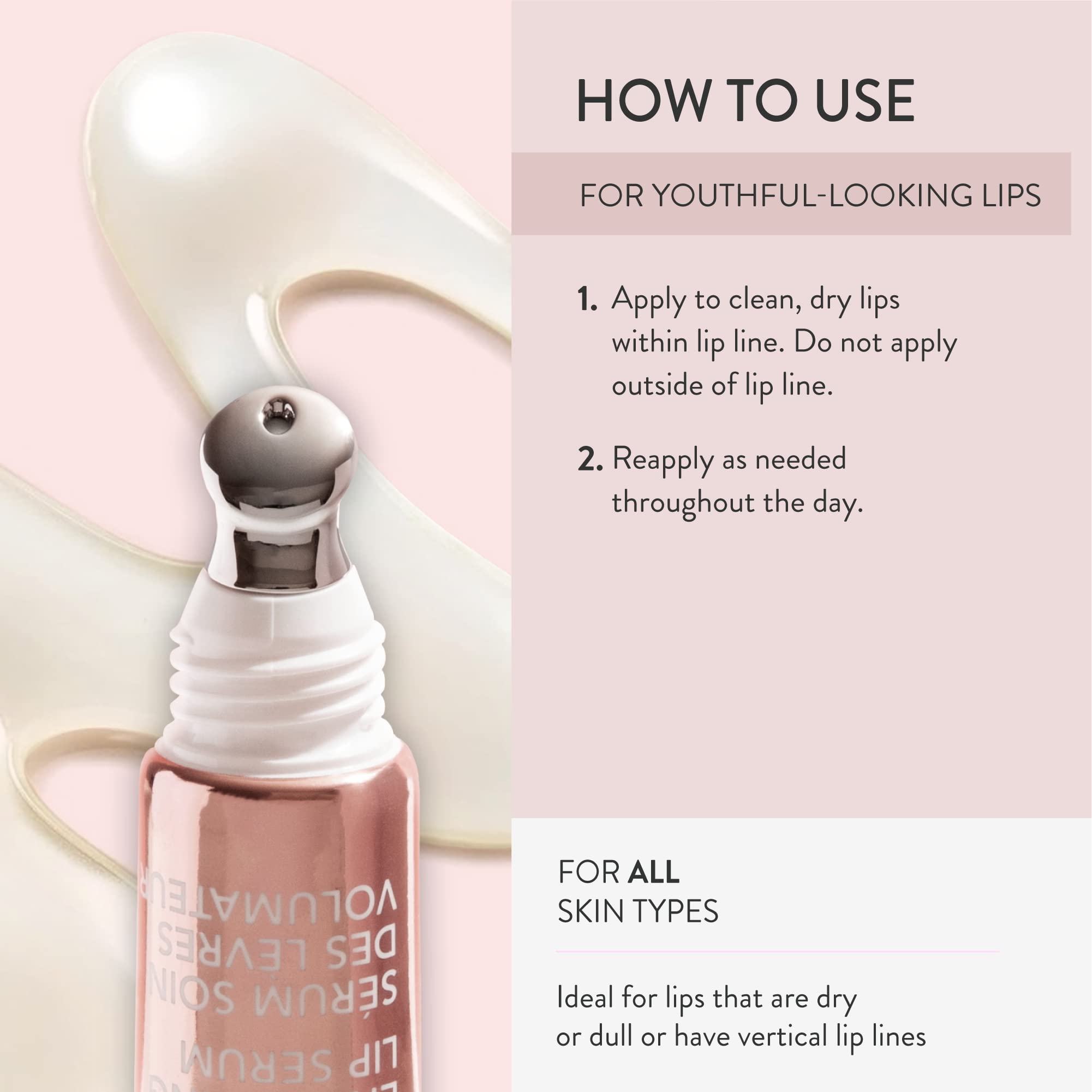 Lancer Skincare Volume-Enhancing Lip Serum, Advanced Anti-Aging Lip Plumper with Hyaluronic Acid, 0.5 Fluid Ounces