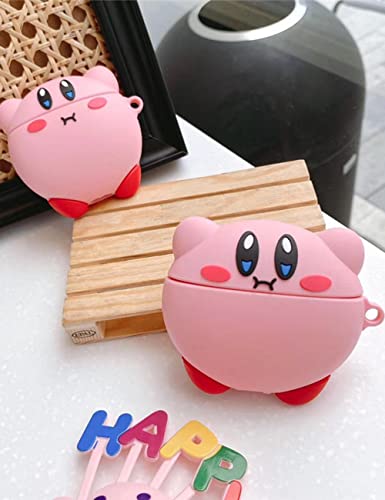 Cartoon Case Compatible with New Apple AirPods (3rd Generation) Case Cover Silicone Shockproof Slim Ultra Thin Cute Protective Case Anti-Fall Headphone Case for New Apple AirPods (Pink Monster)