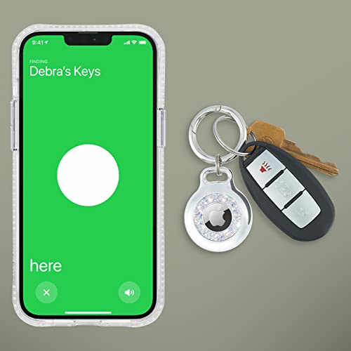 Case-Mate AirTag Keychain Holder - Durable Hard Shell AirTag Key Ring - Case for Apple Air Tag w/ Heavy Duty Keychain - Protective AirTag Holder for Dog Collar, Key, Luggage, Kid's Backpack - Stardust