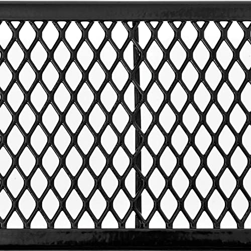Global Industrial 4 ft. Expanded Metal Rectangular Outdoor Steel Picnic Table, Black