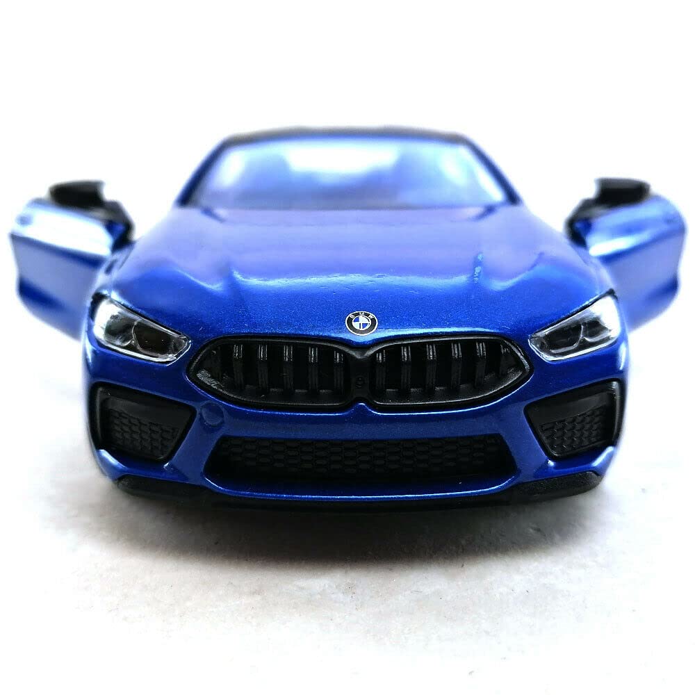 KiNSMART BMW M8 Competition Coupe Blue 5" 1:38 Scale Pullback Action Die Cast Metal Model Toy Race Car