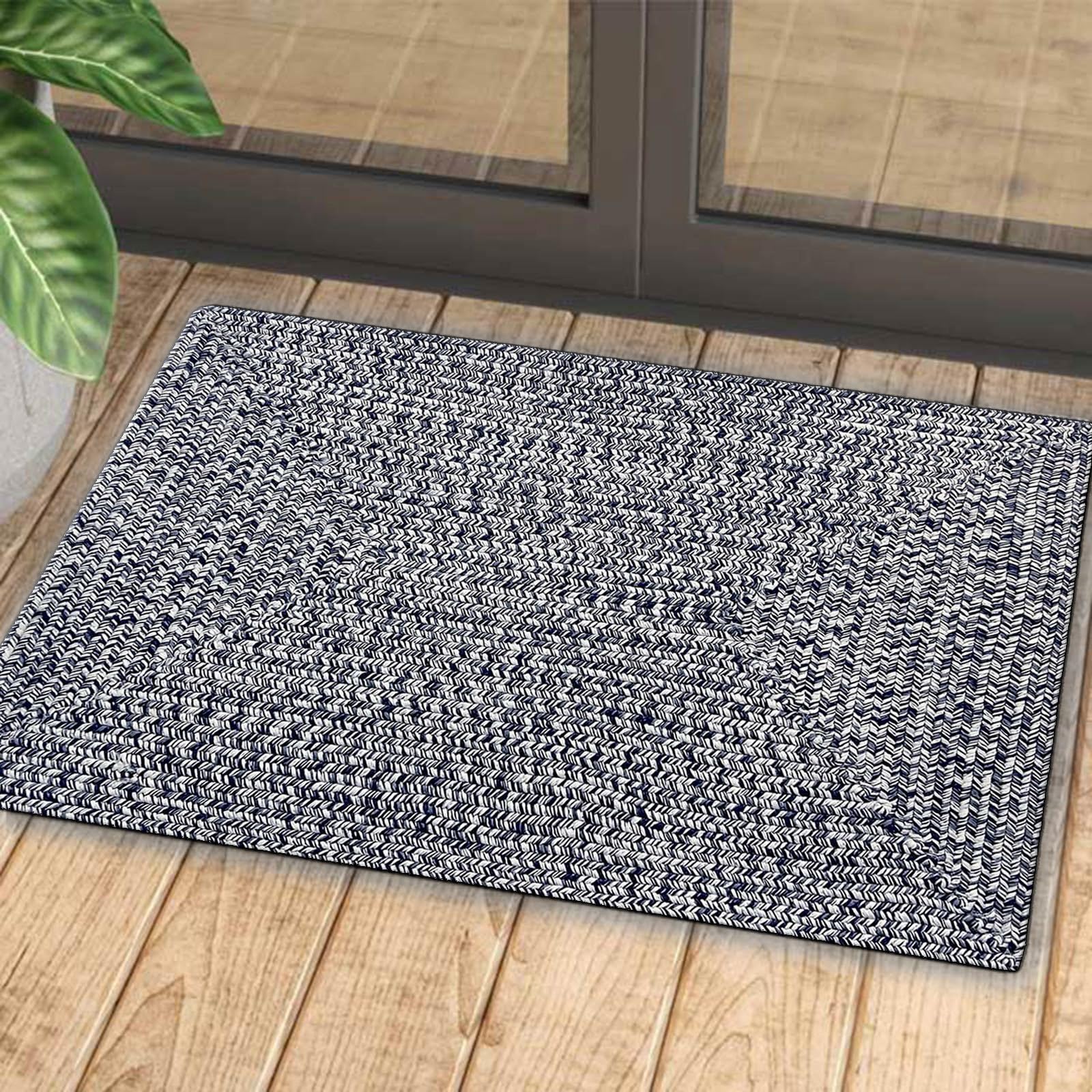 Braided Rugs 2x3ft Washable Area Rug Handmade Rope Woven Farmhouse Country Cottage Reversible Accent Entryway Indoor Rug Doormat for High Traffic Areas