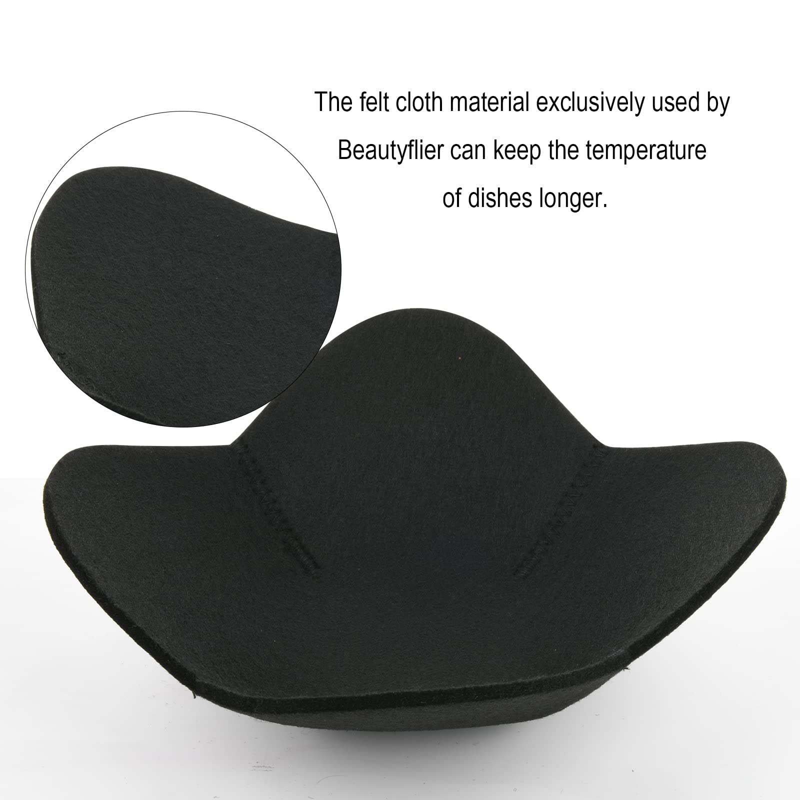 Beautyflier Bowl Cozy Huggers Microwave Soup Bowl Holders Kitchen Hot Heat Resistant Felt Cloth Safe Pads Potholders Bowl Cozies for Soup, Rice and Pasta Bowls, 4PCS