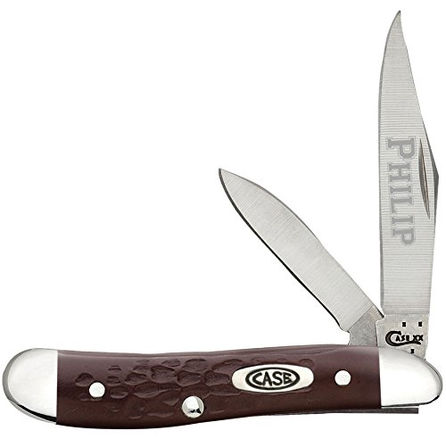 Case Personalized Brown Jigged Peanut Small Pocket Knife - Free Laser Engraving