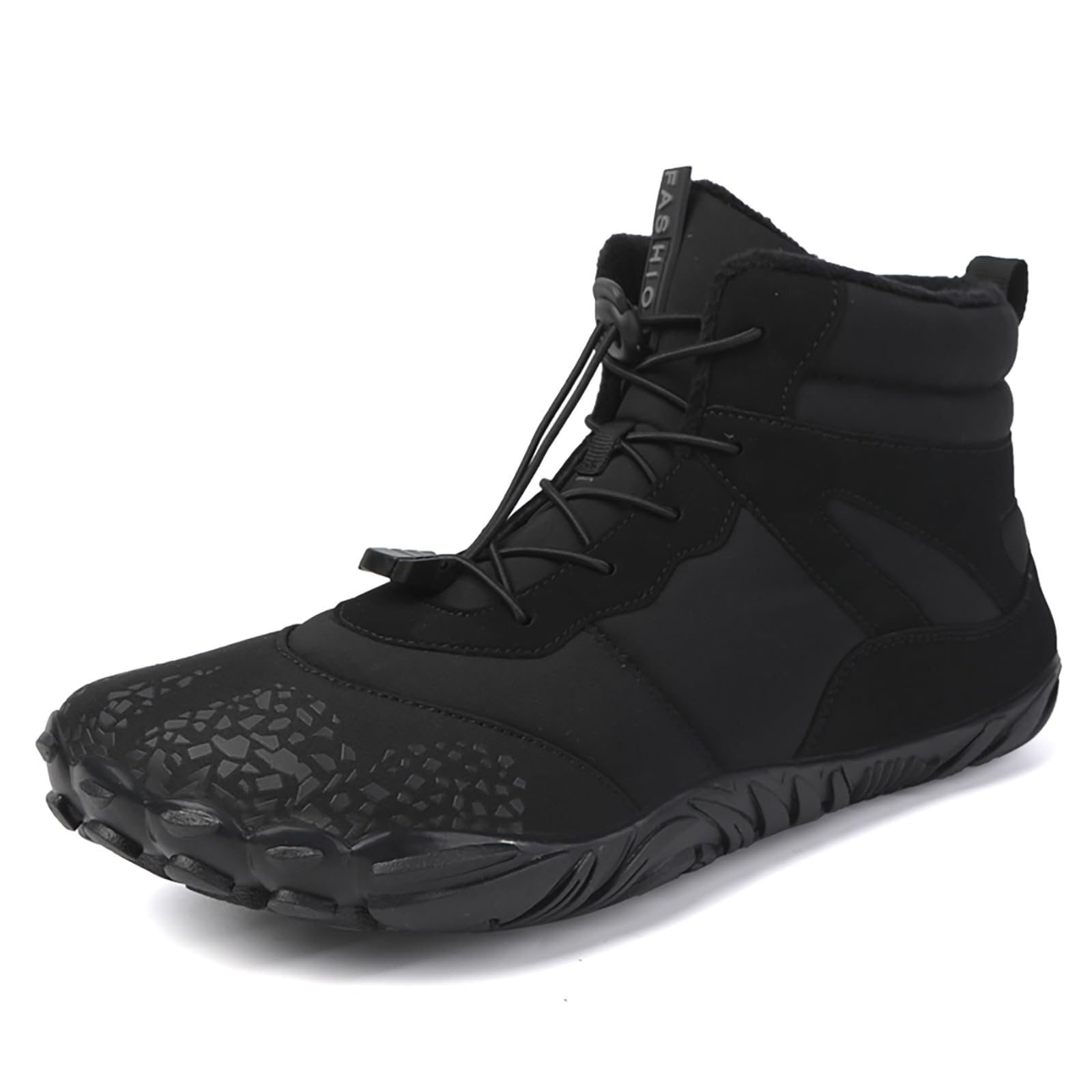 Barefoot Shoes Men Women Wide Toe Box Winter Cross Trainer Minimalist Zero Drop Sole Cotton Boots Sneakers Black