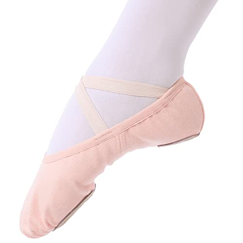 Ballet Shoes for Women Girls, Ballet Slipper Dance Shoes Stretch Canvas for Toddler Kids Adults (Pink, 6.5)…