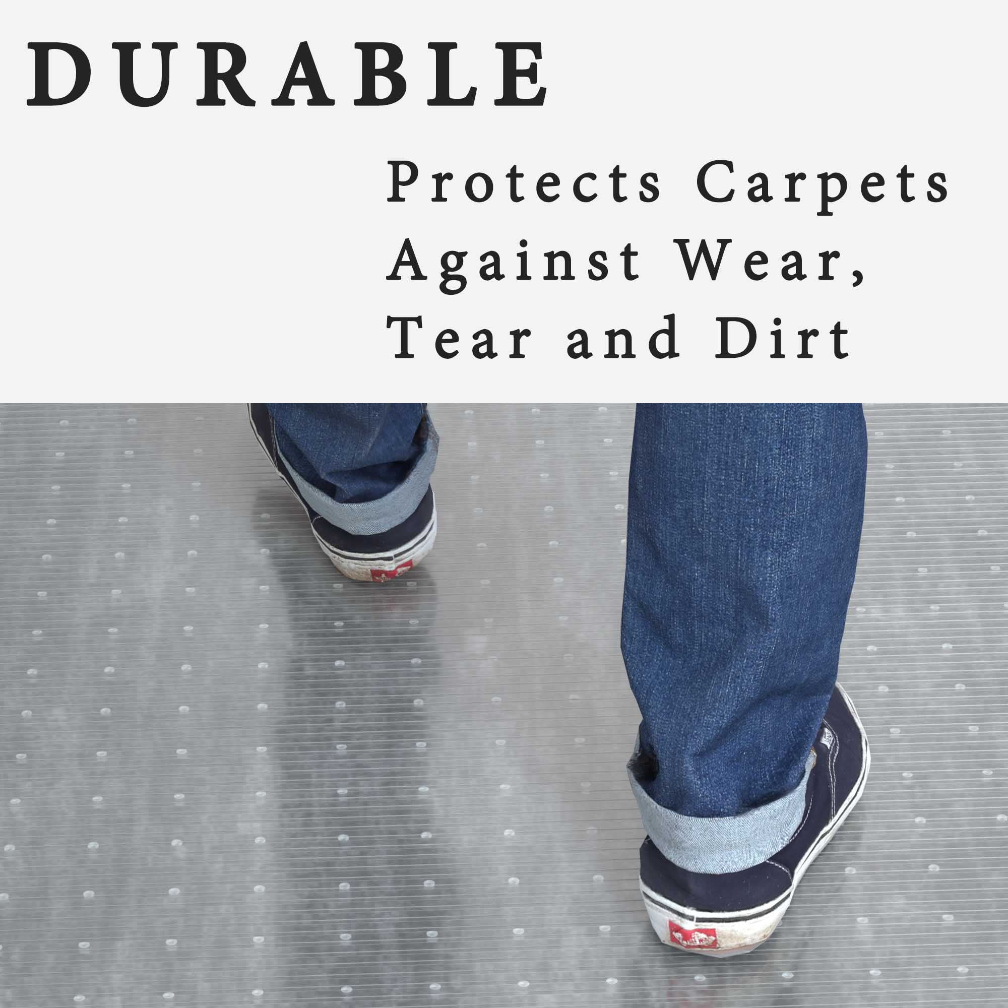 Amyracel Plastic Floor Runner for Low Pile Carpet, Clear Vinyl Carpet Protector for Hallway, Runner Rug Carpet Protector Mat, Easy to Clean, Stain-Resistant, 27" X 6'