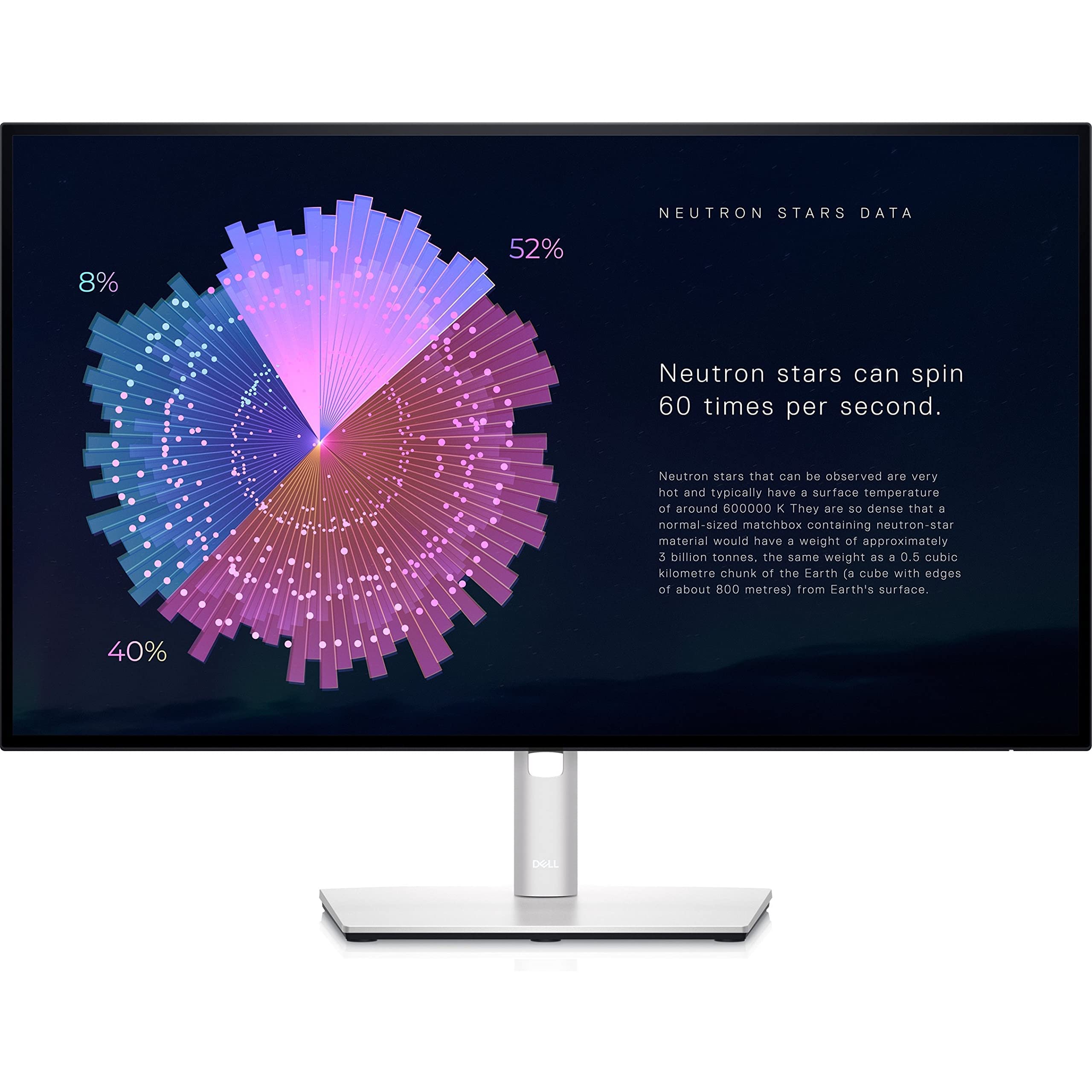 Dell UltraSharp U2722DE 27" LCD Monitor (Renewed), Platinum Silver