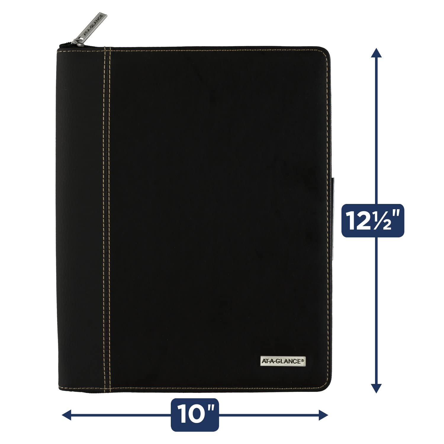 AT-A-GLANCE 2024 Weekly & Monthly Appointment Book, 8 1/4" x 11", Large, with Zipper, Executive, Black (70NX810524)