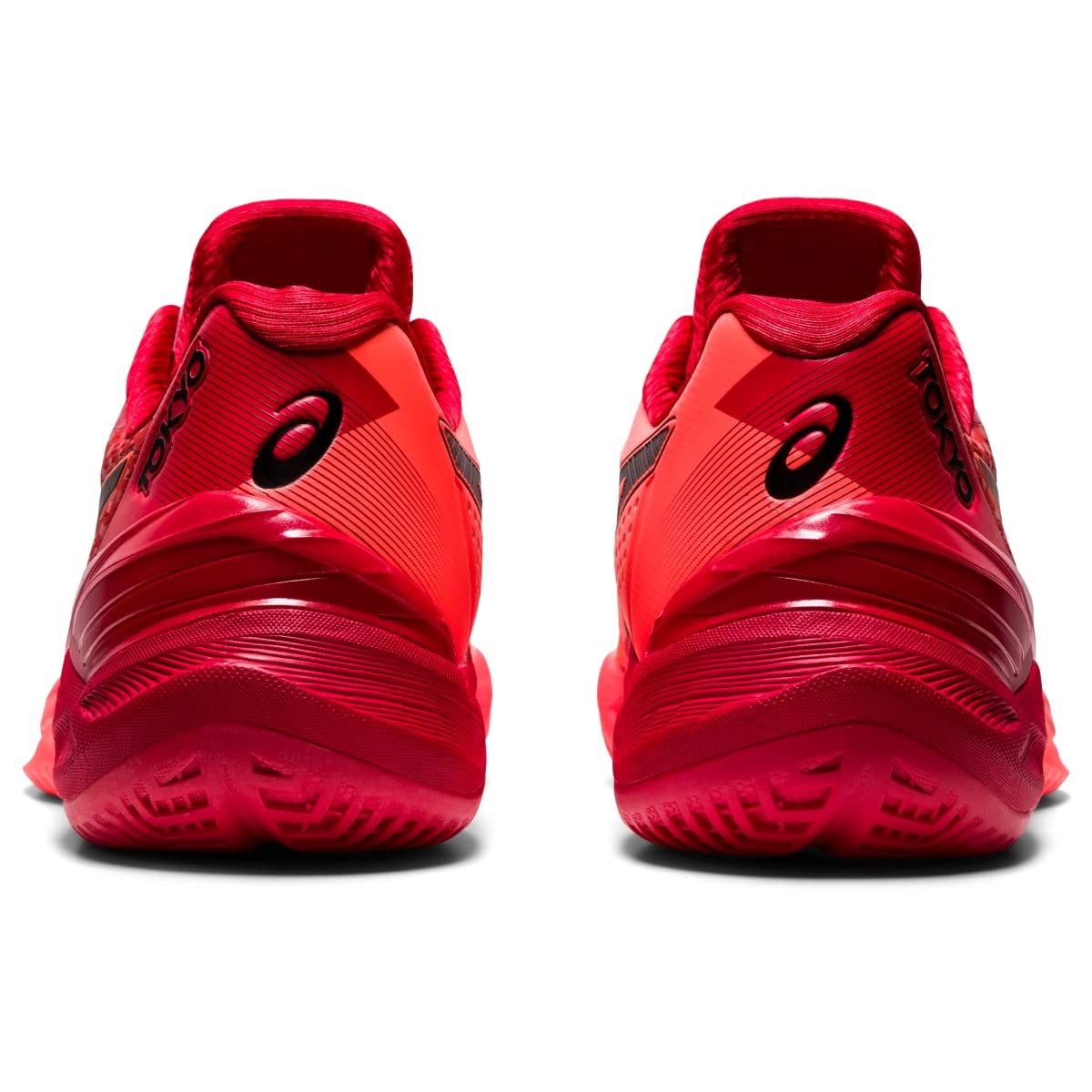 ASICS Women's Sky Elite FlyteFoam Tokyo Volleyball Shoes, 8.5, Sunrise RED/Eclipse Black