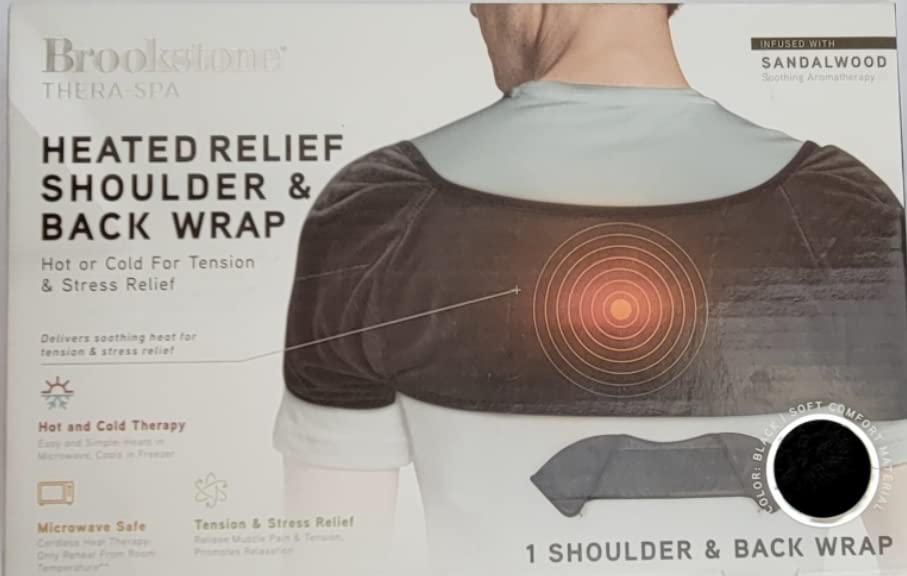 Brookstone Thera-Spa Heated Relief Shoulder and Back Wrap Hot or Cold for Tension & Stress Relief