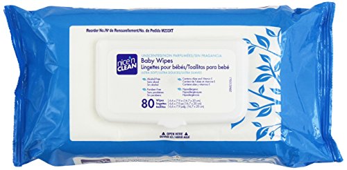 Nice 'N Clean Baby Wipes Soft-Pack with Aloe - Unscented, Hypoallergenic, 80 Wipes(pack of 12)