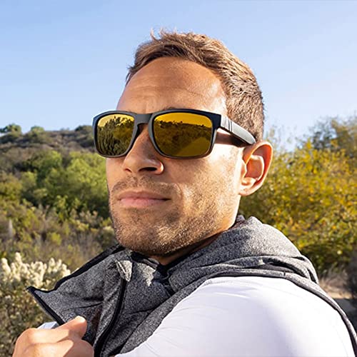 Blenders Eyewear Canyon – Polarized Sunglasses – Active Style, Durable Frame – 100% UV Protection – For Men – Gold Punch