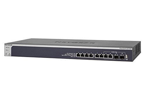 NETGEAR 8-Port Smart Managed Plus Switch, 8x10GBASE-T, 1xSFP+, 10xSFP+, ProSAFE Lifetime Protection (XS708E), Silver