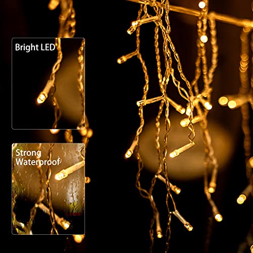 VITOOTE Twinkle Star 66ft 480 LED String Lights Outdoor, Waterproof Connectable Hanging Light for Party Decor, Wedding Party Home Garden Hotel Christmas Lights(Warm White)