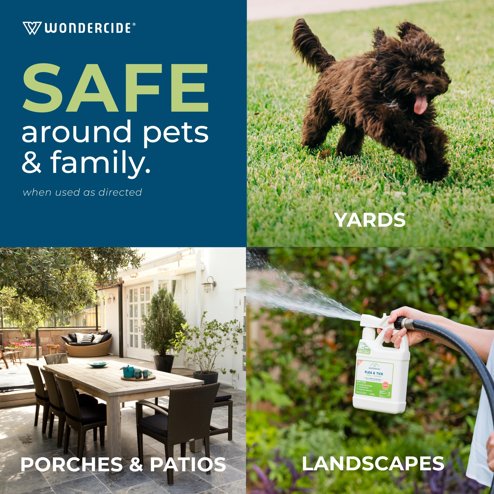 Wondercide - Flea, Tick, and Mosquito Yard Spray Refill Starter Kit - Powered by Natural Essential Oils β Insect Killer and Repellent - Lawn Treatment - 32 oz Ready to Use and 16 oz Concentrate