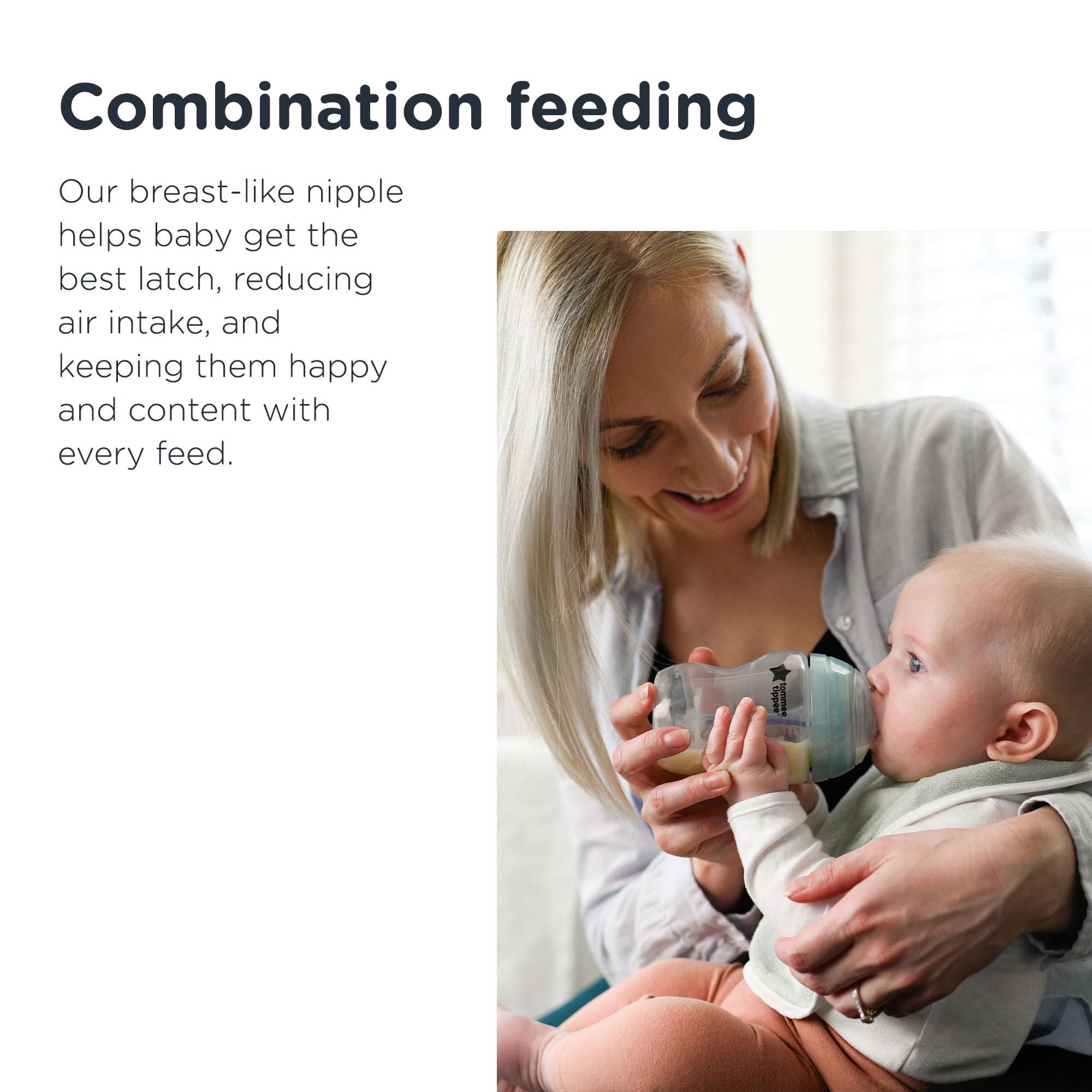 Tommee Tippee Closer to Nature Baby Bottles, Breast-Like Nipples with Anti-Colic Valve, 5 oz, 3 Count
