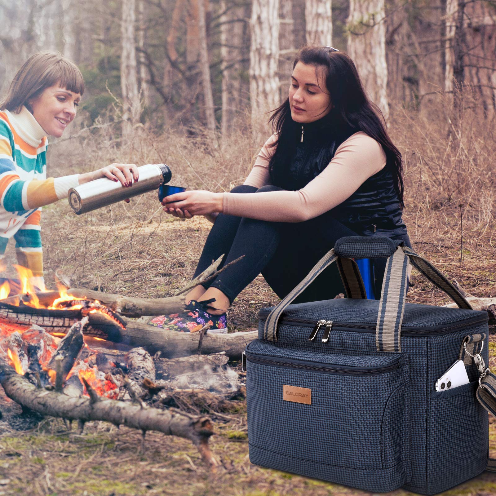 BALORAY Lunch Bag Large Picnic Bag Leakproof Insulated Lunch Bags for Adults Perfect for Long Hour Working (Blue)