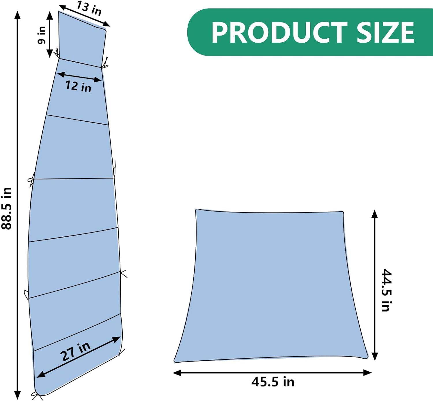 BASANOB Outdoor Hanging Lounge Chair Replacement Cushion Cover and Umbrella Fabric, Patio Curved Chaise Hammock Floating Swing Chair Pads (Cushion Not Included) (Coffee)