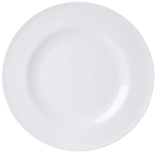 Bayview Essentials- Shatter-Proof and Chip-Resistant Classic Melamine Dinner Plate- Set of 6-10.5 inches (White)