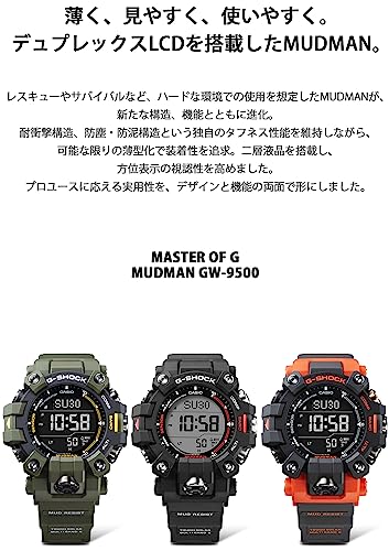 Casio GW-9500-1JF [G-Shock Master of G Series MUDMAN Triple Sensor Model] Watch Japan Import July 2023 Model