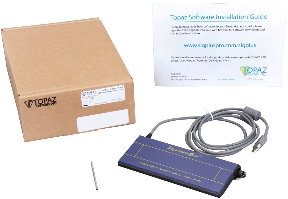 TOPAZ SignatureGem 1X5 (HID USB) Electronic Signature Pad with Software Model T-S261-HSB-R